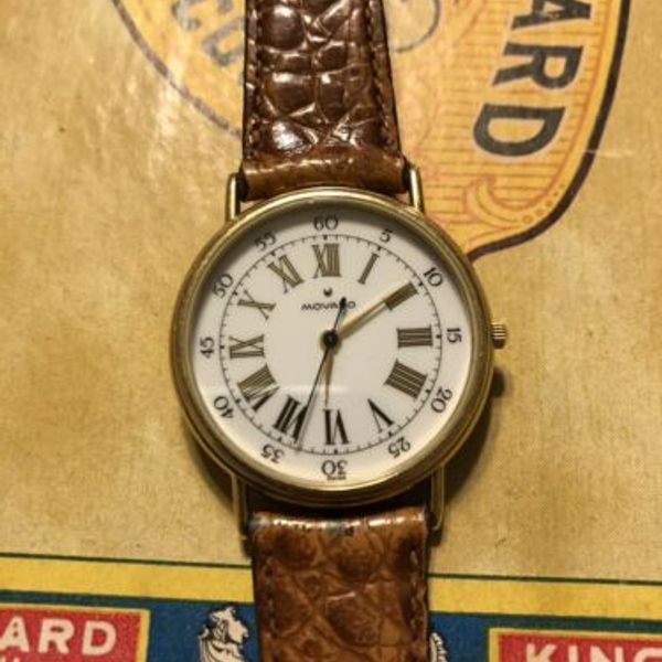 Movado Mens Swiss Quartz Watch ETA 555.115 Original Band-Working- Mdl ...