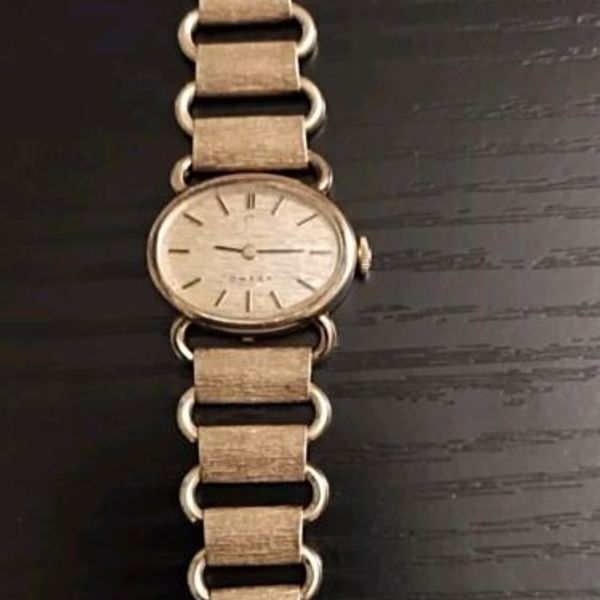Vintage Omega, Wind-up Ladies 25mm Wristwatch, 14K Gold On Sterling ...