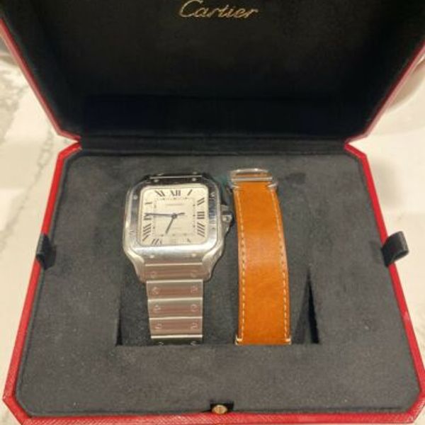 Cartier Santos Large Automatic Watch - Box, Cards, Tool, All Plastics ...