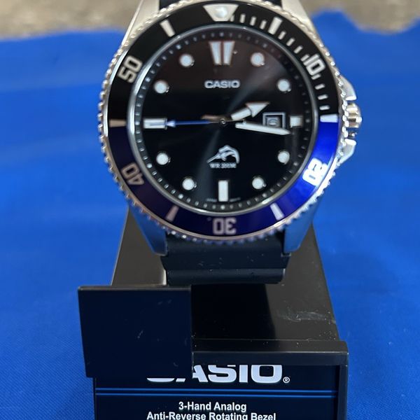 Casio Duro MDV106 Marlin Logo Black/Blue | WatchCharts Marketplace