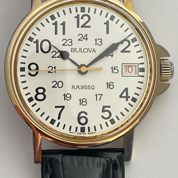 Vintage Bulova Rail Road Watch Bulova R.R.955Q SWISS Quartz 7 Jewels ...