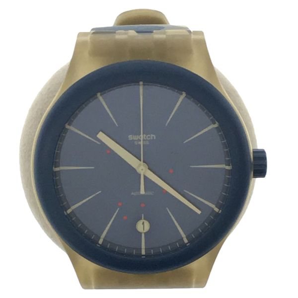 [Used] SWATCH Quartz watch / Analog / Rubber / BLU / BEG [Clothing ...