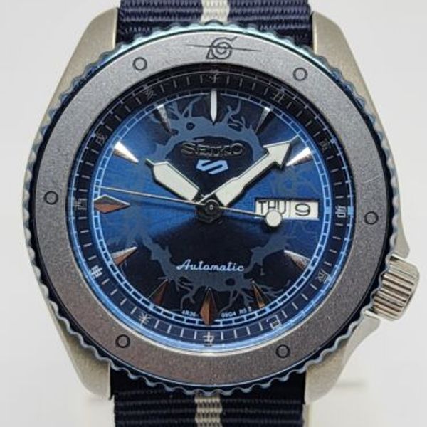 Vintage Seiko 5 Sports Naruto & Boruto Uchiwa Sasuke Limited Edition ...