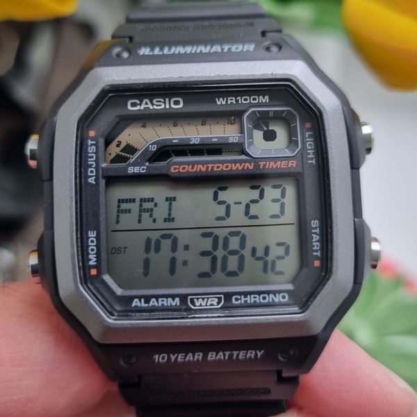 Casio WS-1600H-1A Men's Watch 100m Quartz with Alarm, Chrono, Countdown ...