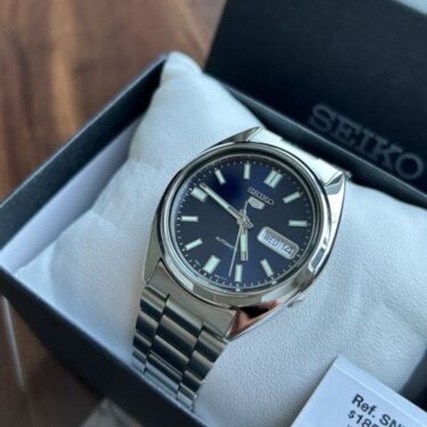 Seiko 5 Sports SNXS77 Men's Blue Sunburst Datejust Automatic Watch 7S26 ...