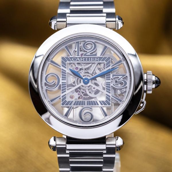 FSOT: Cartier Pasha de Cartier Steel 41mm Skeleton Dial WHPA0007 ...