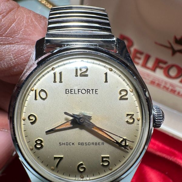 NEW UNUSED VINTAGE BELFORTE BENRUS MEN'S WIND-UP WRISTWATCH ...