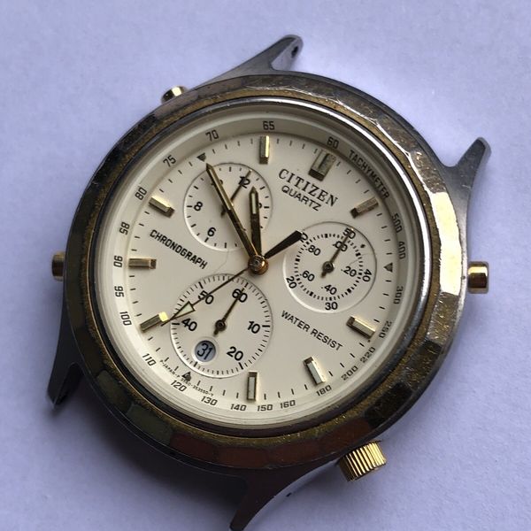 Citizen Wristwatch Quartz Chronograph with Date Display Vintage ...