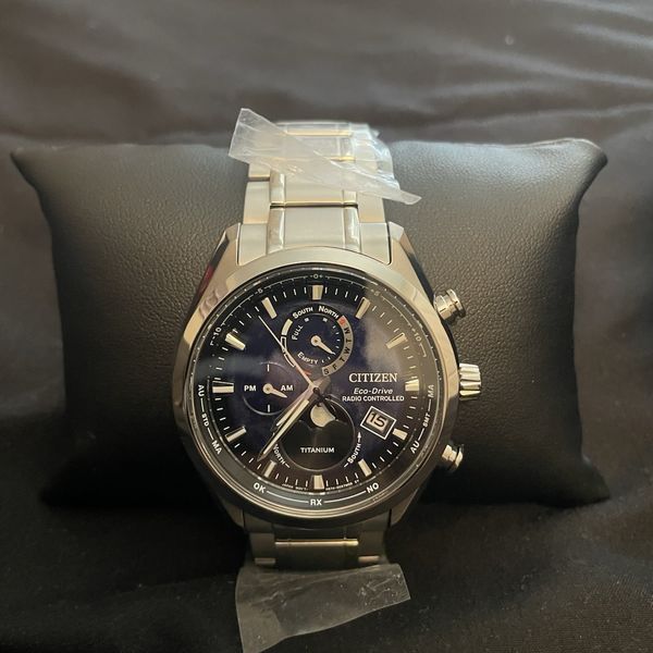 Citizen Eco-Drive Tsuki-Yomi A-T Mens Titanium Chronograph Watch BY1010 ...