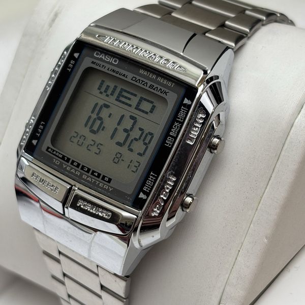 Vintage Casio Men's Illuminator Digital Databank Silver Tone Watch DB ...