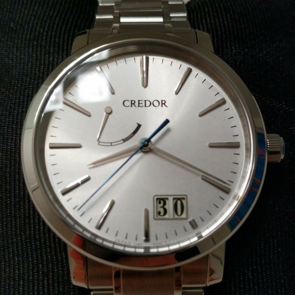 Credor GCLP995 Spring Drive Wristwatch (Silver Dial, Big Date, Handwind ...