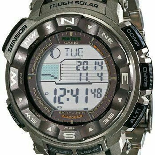 Casio Men's Pathfinder Triple Sensor Tough Solar Digital Watch PRW2500T ...