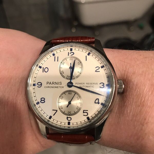 Parnis Chronometer Watch 43mm Case Power Reserve | WatchCharts Marketplace