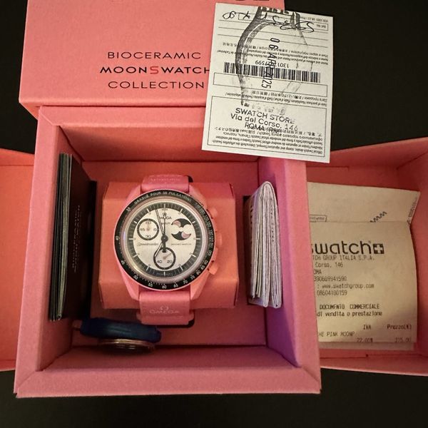 OMEGA X SWATCH Mission To The Pink Moonphase NEW/FULL SETâ ...