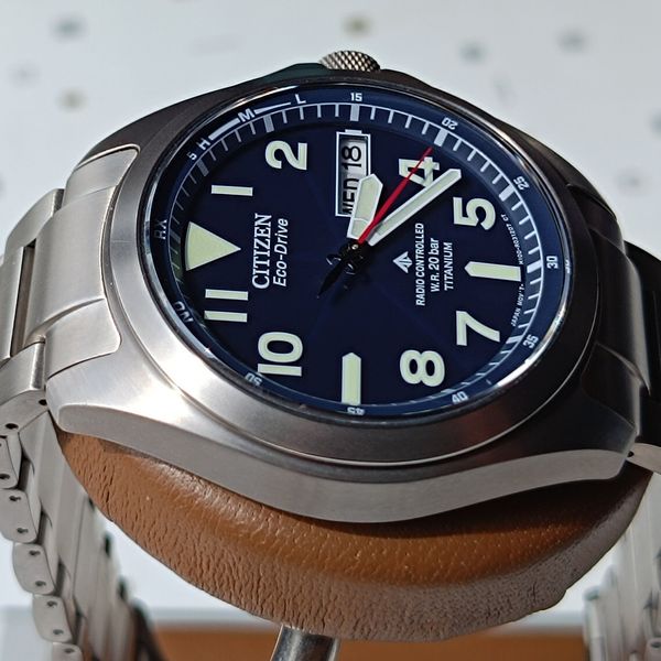 Citizen AT6080-53L Promaster Land Ecodrive Titanium Solar Men's Quartz ...