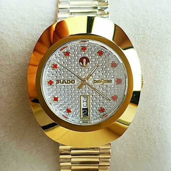 Vintage Rado Diastar Automatic 36MM White Dial Red Stone Men's Wrist ...