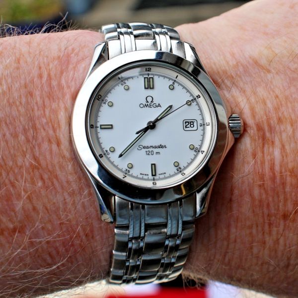 OMEGA Seamaster 120 Flat White Dial Men's Watch Paper, Almost Mint ...