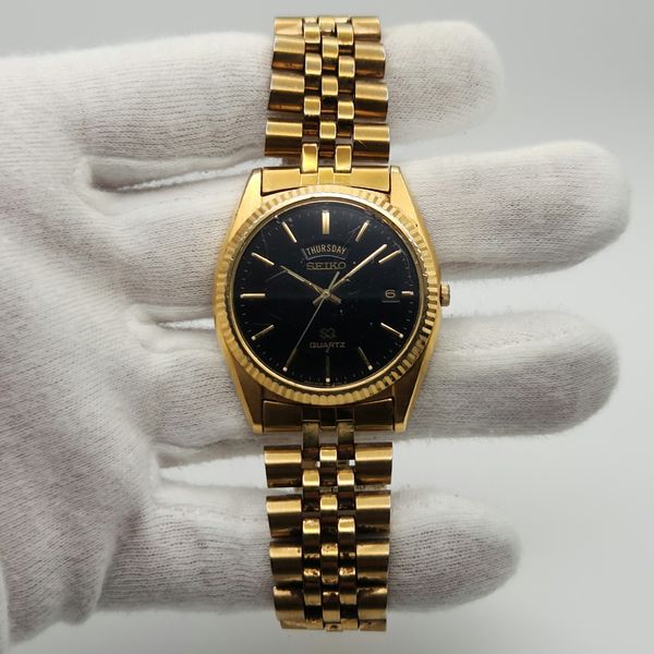 Seiko SQ President Men's Vintage Gold Tone Day/Date Quartz Watch 5Y23-8A69 | WatchCharts Marketplace