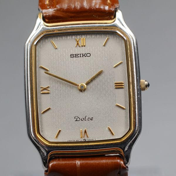[Exc+5] Seiko Dolce 5E31-5A00 Gold Tank Quartz Mens Vintage Watch From JAPAN | WatchCharts ...