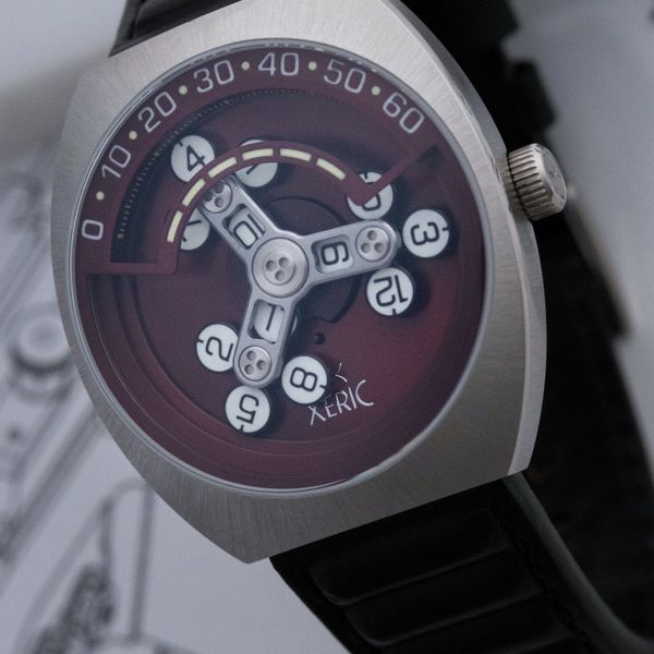 Reduced : Xeric Scrambler wandering hour, maroon dial | WatchCharts ...