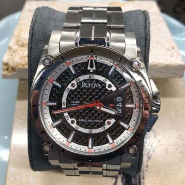 Bulova Precisionist B1 2011 Titanium Black Dial Quartz Mens Watch ...