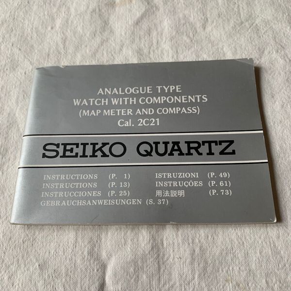 Seiko Contra Fieldmaster Cal. 2C21 0080 Map Meter Compas Booklet ...