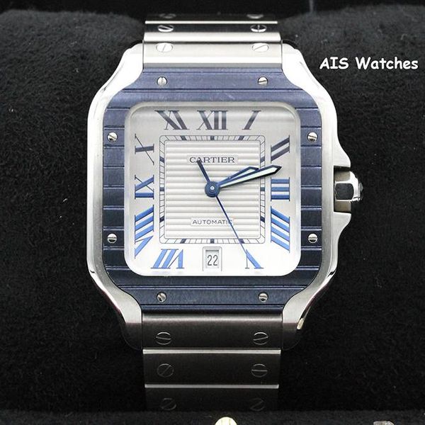 FSOT: Cartier Santos De Cartier Large Steel WSSA0047 PVD Bezel/White ...