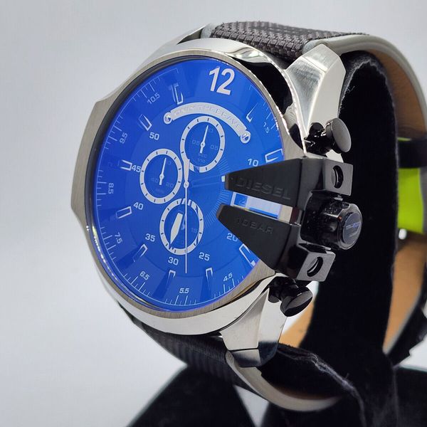NEW DIESEL MEN'S WATCH MEGA CHIEF IRIDESCENT CHRONOGRAPH BLACK NYLON ...