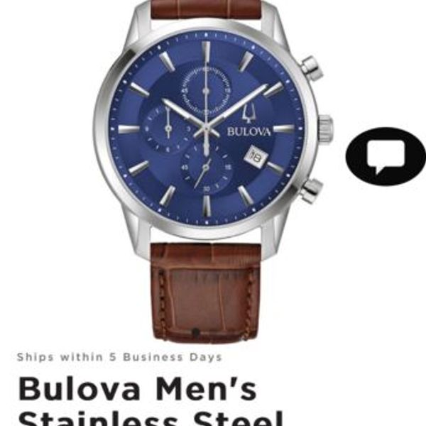 Bulova Men's Stainless Steel Sutton Watch 96B402 | WatchCharts Marketplace