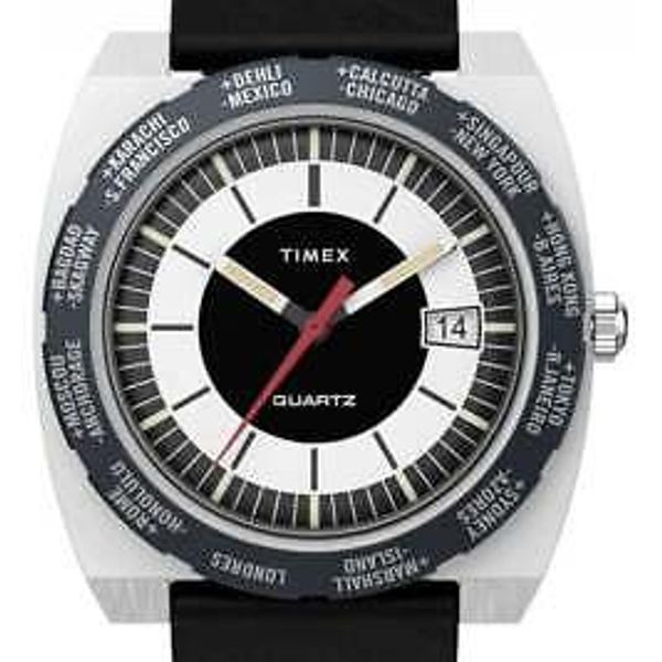 Timex World Time Reissue 39mm Leather Strap Watch TW2V69500 ...