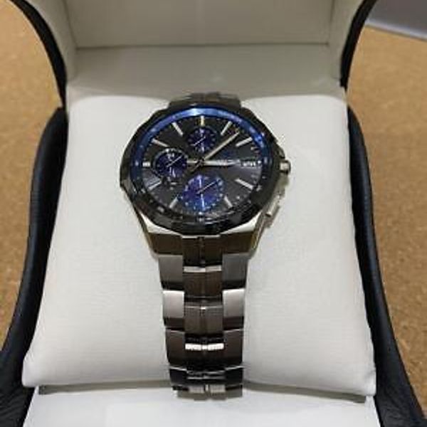 Oceanus Manta OCW-S5000E-1AJF Black Blue Solar Radio Casio Watch ...