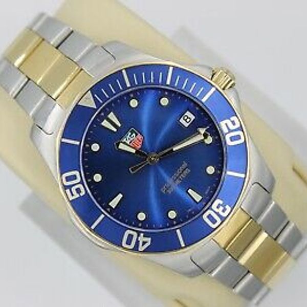 Tag Heuer WAB1120.BB0802 BLUE GOLD Aquaracer Watch Mens Professional SS ...