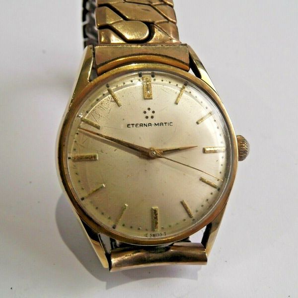 Eterna-matic 21 Jewel Cal 1412UD Gold Plated automatic Working Rare ...