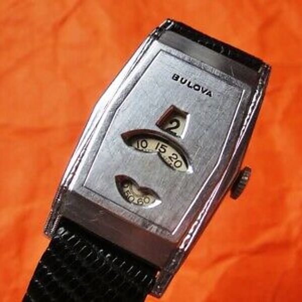 BULOVA 13AT VINTAGE MECHANICAL DIGITAL JUMP HOUR 1932 SERVICED & TIMED ...