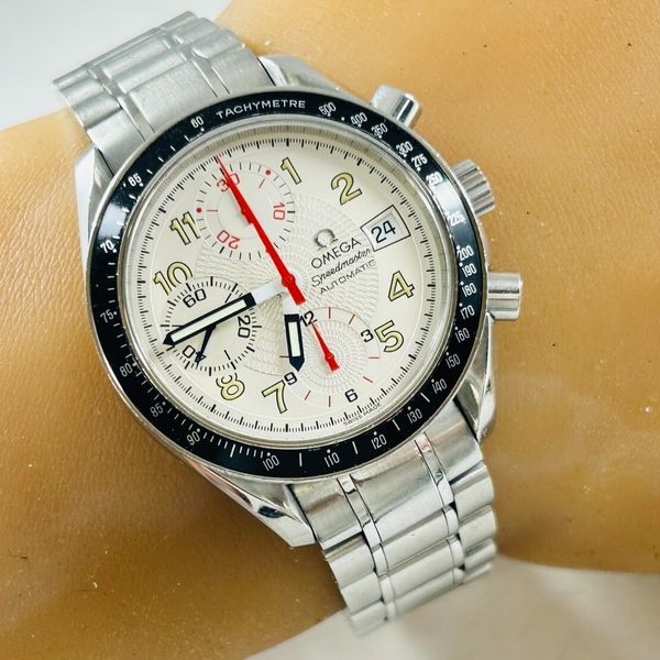 Omega Speedmaster Mark 40 3513.33 Automatic Ivory Mens Watch Excellent ...