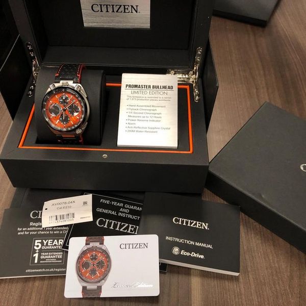 FS: Citizen Promaster Tsuno Chrono Racer Bullhead Eco-Drive Orange ...