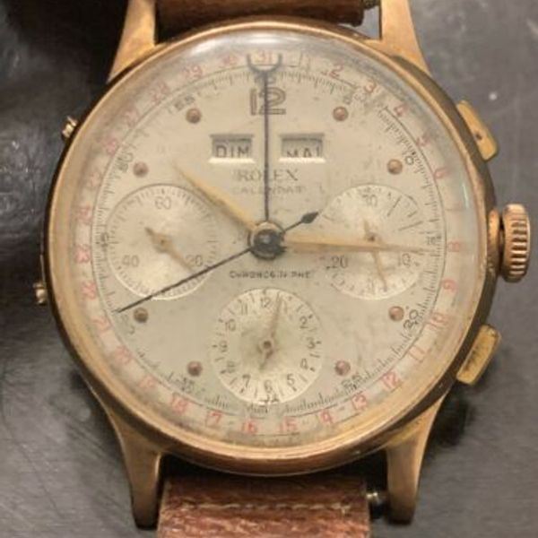 18k Solid Gold ROLEX 1940s Valjoux 72c Chronograph 35mm to Restore or ...