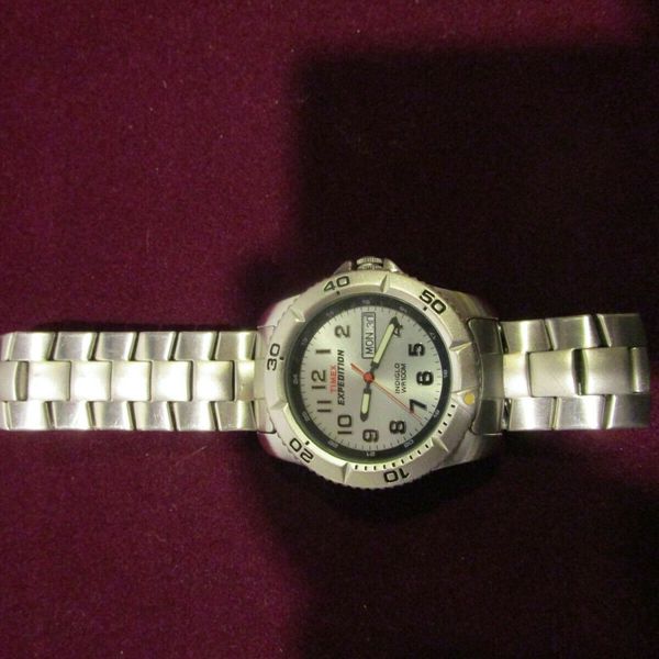 Timex Expedition Indiglo WR100M Men's Watch, Silver Tone | WatchCharts ...