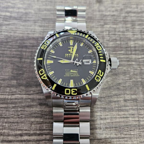 INVICTA RESERVE PRO DIVER 47MM BEAUTY SILVER/BLACK/YELLOW GREAT ...