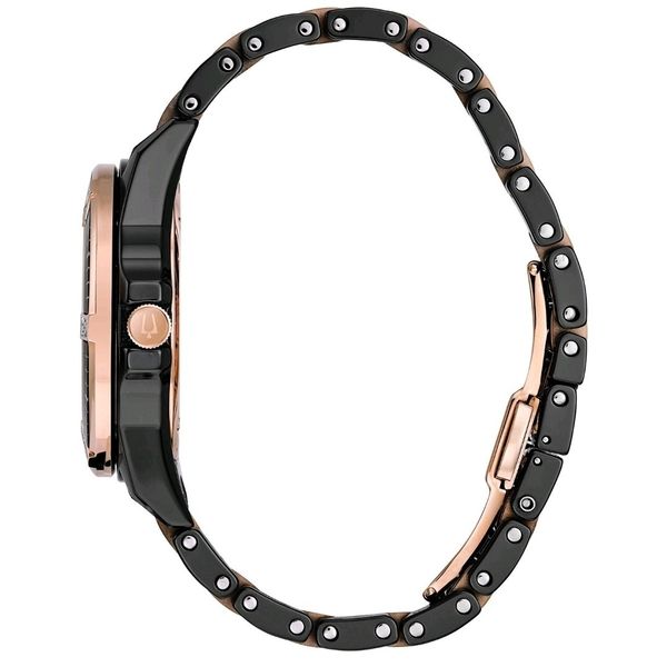 Bulova Women's Marine Star Quartz Date Black Stainless Steel Watch 37 ...
