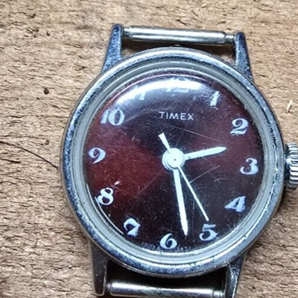 Rare Vintage Ladies Timex Watch with Red Face and Silver Case ...