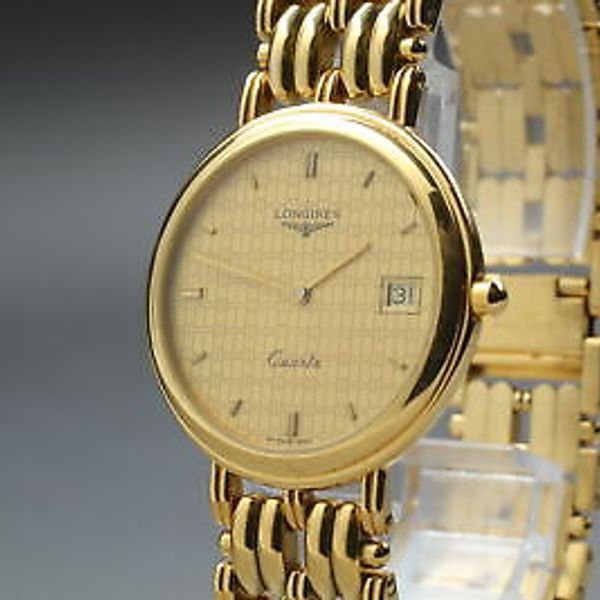 New Battery [N MINT] LONGINES FLAGSHIP L161.4 161 6980 Quartz Men's ...