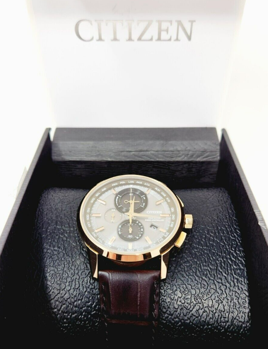 Citizen AT8113-04H World Chronograph A-T Brown Crocodile Print Strap ...