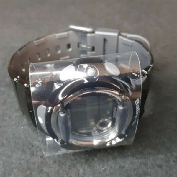 NEW! Casio Baby-G 3252 GLOSS BLACK Quartz Digital Ladies Watch & Tin ...