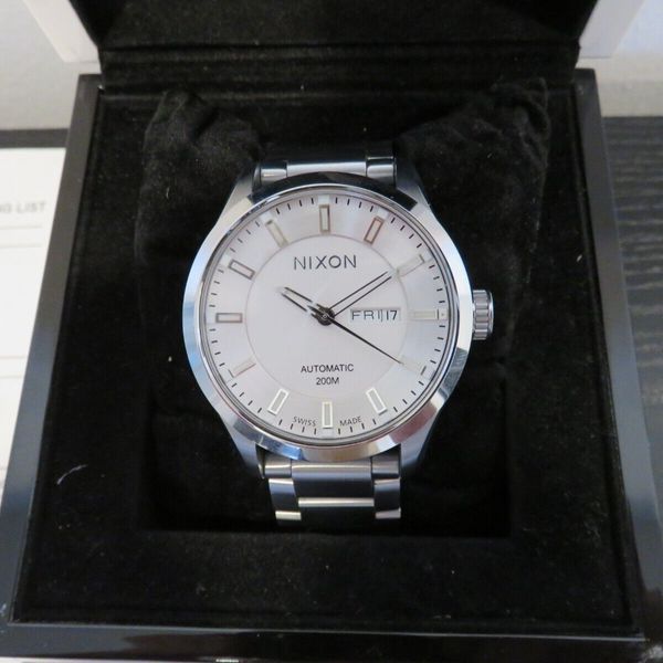 Nixon "The Automatic ii" Swiss Automatic Watch 44mm White Dial ...