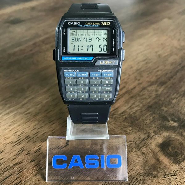 Vintage 1996 Casio DBC-150 Data Bank Digital Calculator Watch, Module ...