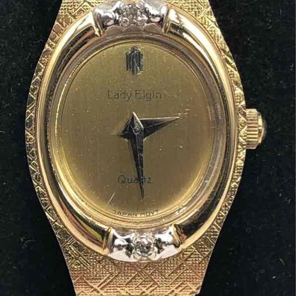 Lady Elgin Womens Gold-Tone Oval Dial Quartz Analog Classic Wristwatch ...