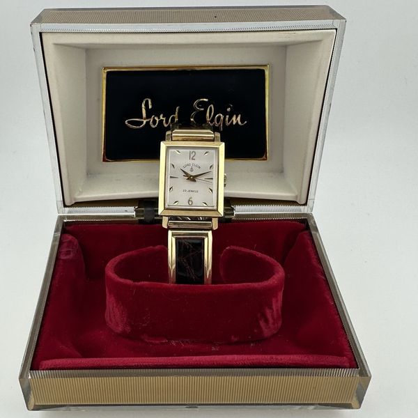 Vintage Elgin 23j Watch 10k Gold Filled Square Tank Art Deco Case 1940s ...