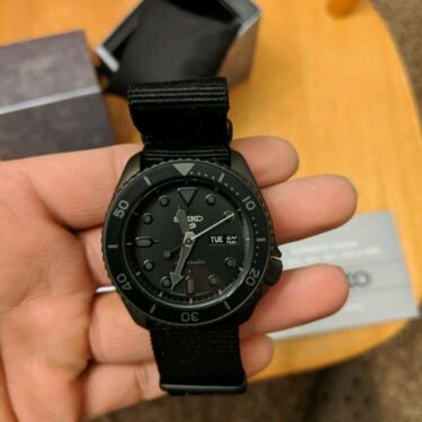 NEW Seiko 5 Sports Men's Black Dive Watch SRPD79 Automatic Stealth PVD ...