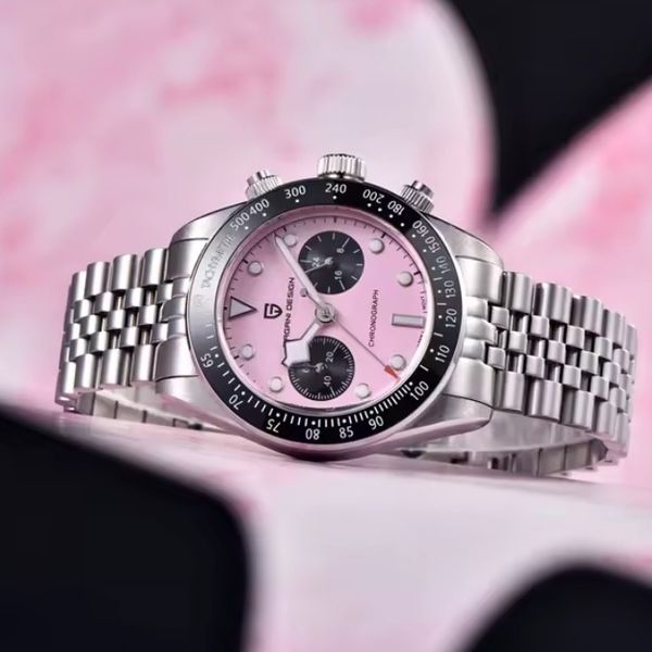 Pagani Design PD-1718 Chrono 2025 Seiko VK63 Watch PINK Dial ...